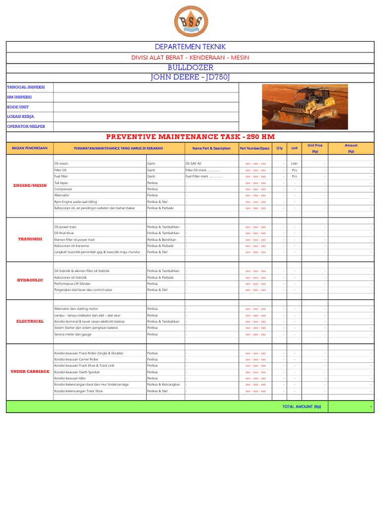 Preventive Maintenance Form | PDF | Vehicles | Vehicle Parts