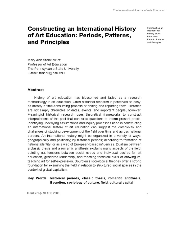 International History of Art Education | PDF | Visual Arts Education ...