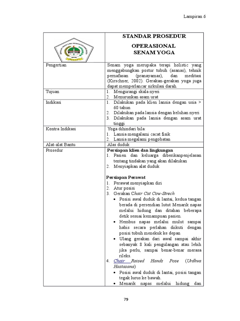 SOP Senam Yoga | PDF