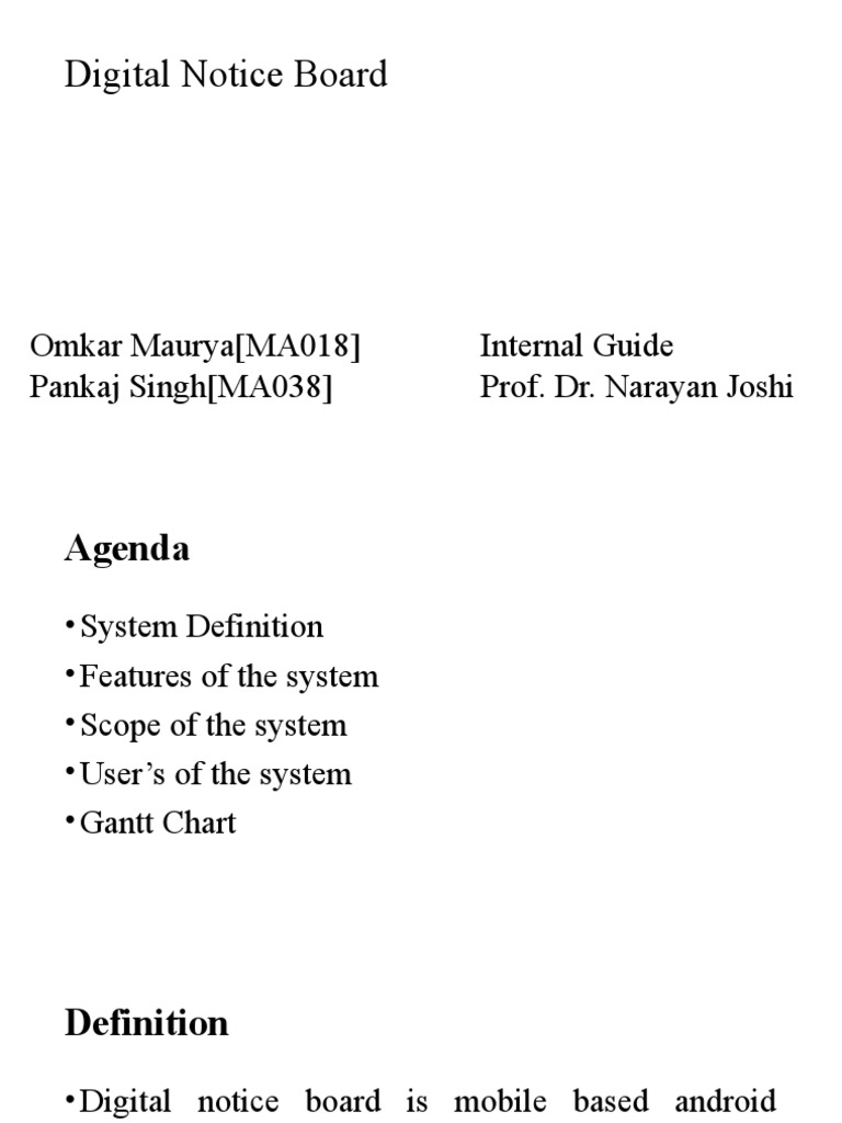 Digital Notice Board App Overview | PDF