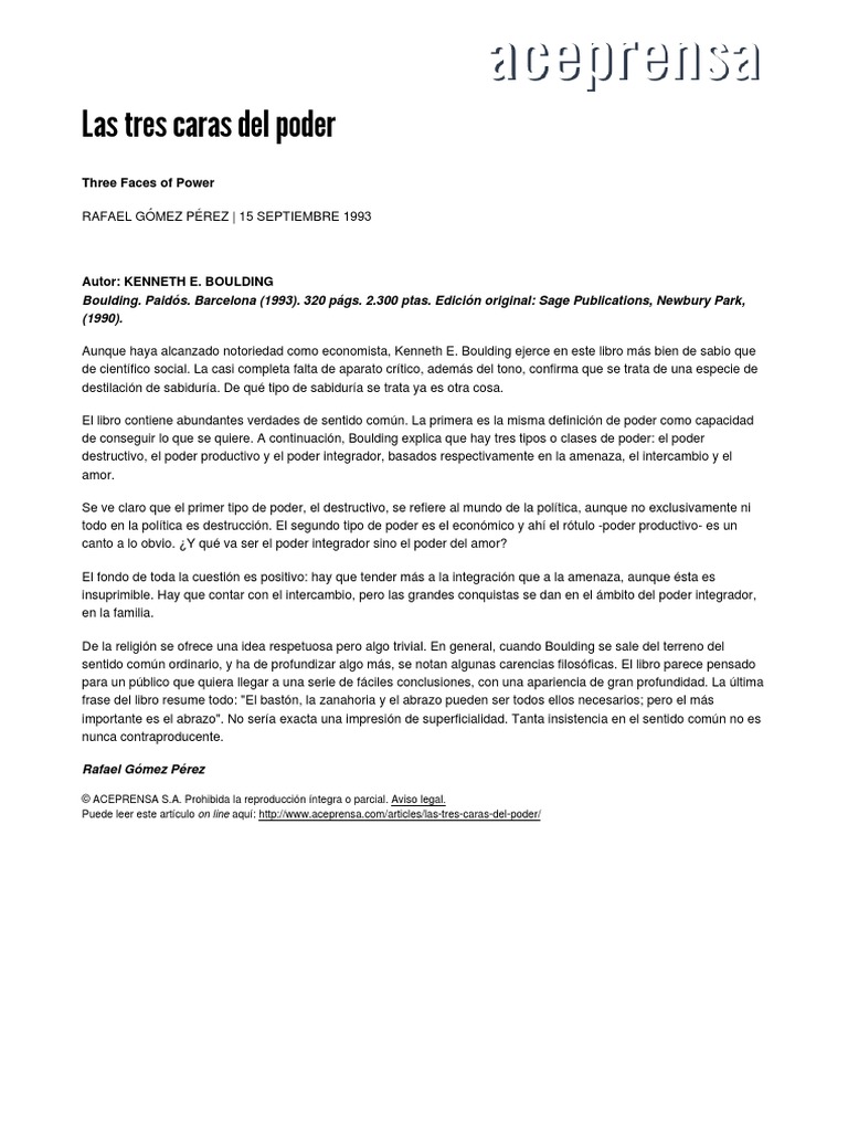 Las Tres Caras Del Poder | PDF
