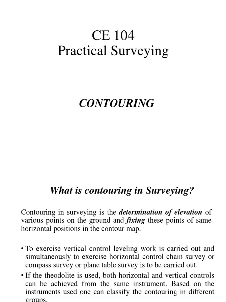 Contouring Lecture | PDF | Surveying | Contour Line