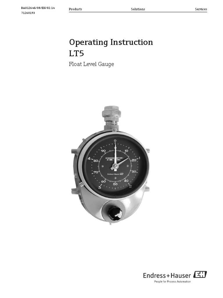 Float and Tape Type Level Gauge - Endress Hauser - Operating ...