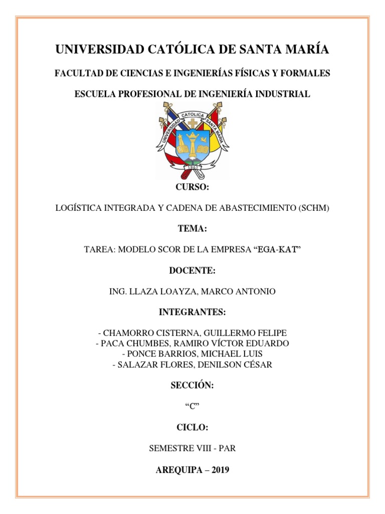Tarea - Modelo Scor Ega-Kat | PDF | Calidad (comercial) | Economias