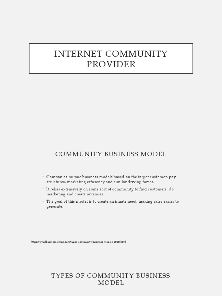 Community Provider | PDF | Social Networking Service | Internet