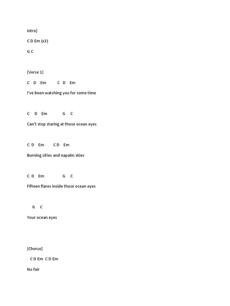 Ocean Eyes by Billie Eilish Chords and Lyrics | PDF