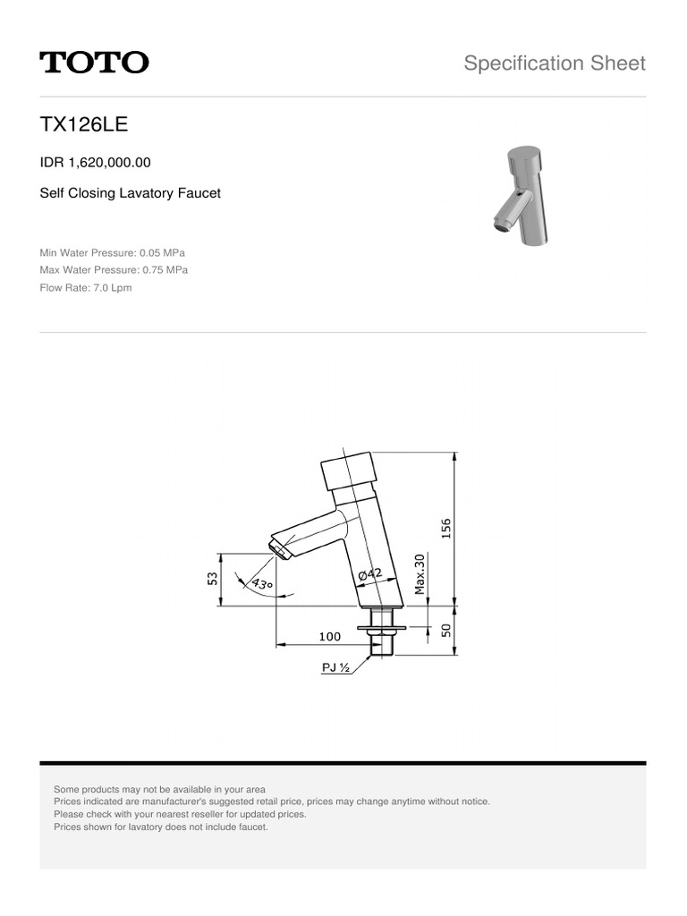 TX126LE: Specification Sheet | PDF