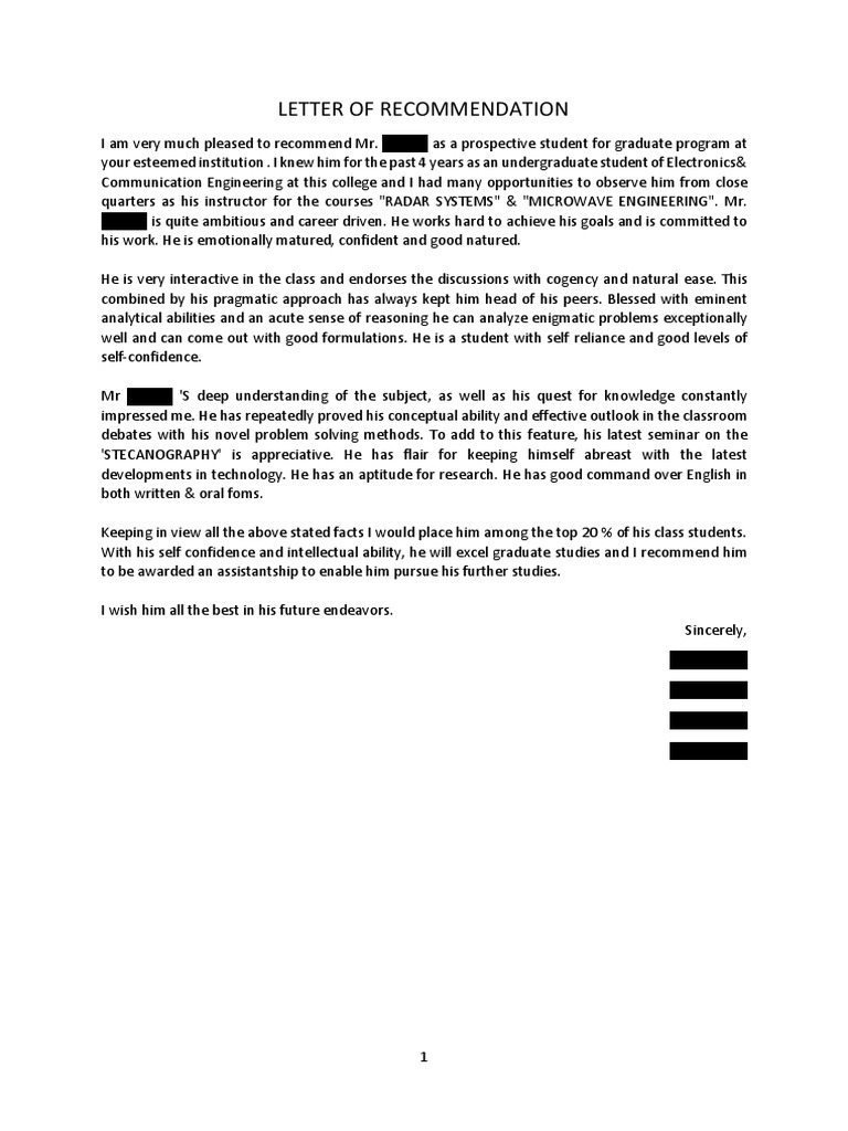 Letter of Recommendation | PDF