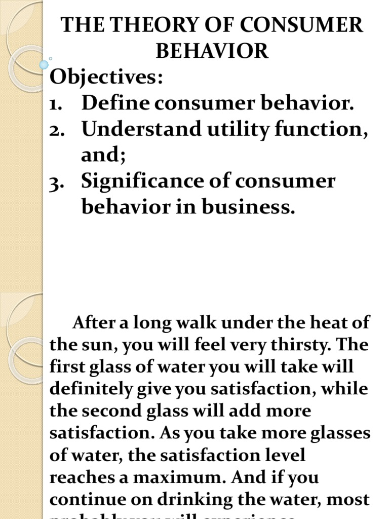Theory of Consumer Behavior | Download Free PDF | Utility | Consumer Behaviour