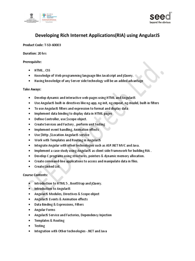 Developing Rich Internet Applications (Ria) Using Angularjs: Product ...