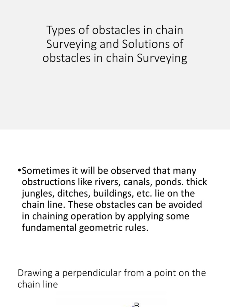 Chain Surveying Obstacles PPT Download | PDF | Line (Geometry ...