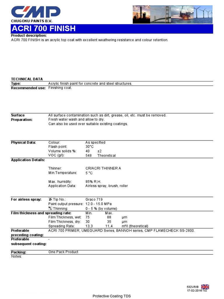 ACRI 700 FINISH Industrial 17-02-2016 | PDF | Paint | Nature