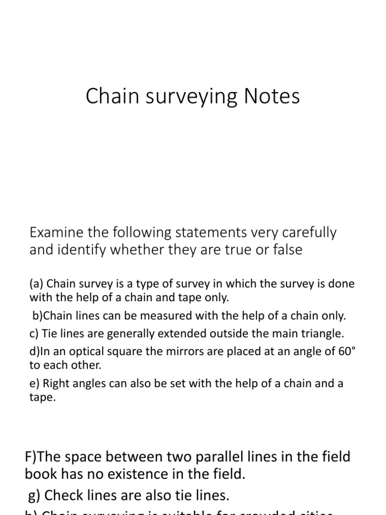 Chain Surveying Notes PPT Download | PDF | Surveying | Measurement