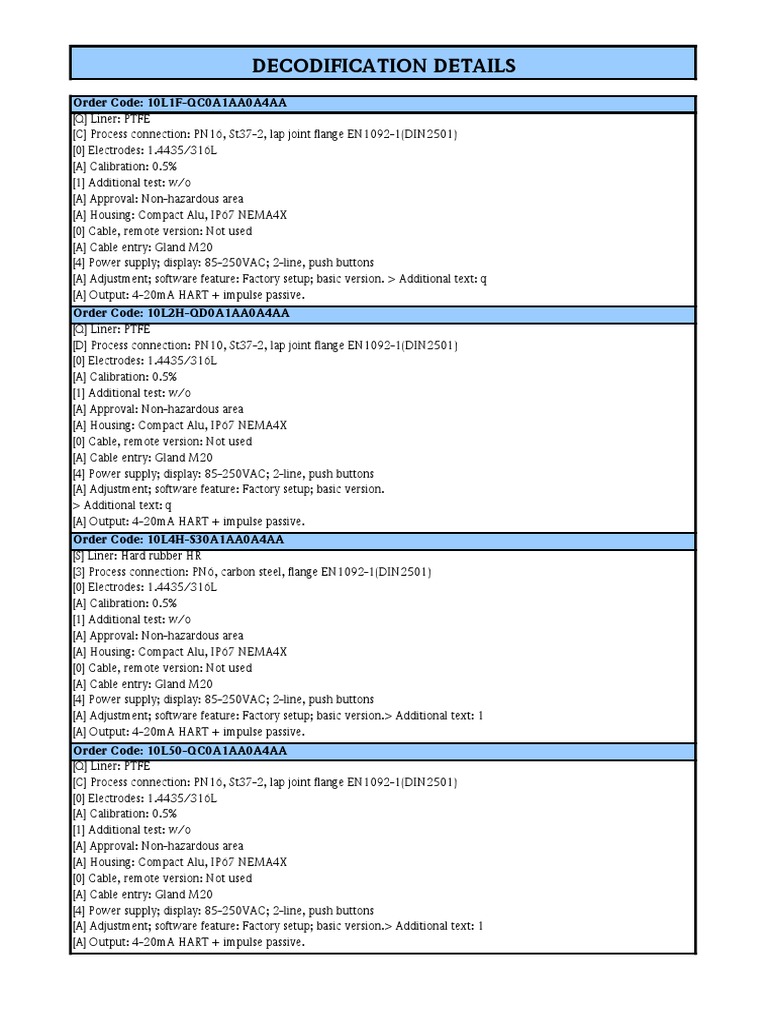 Flow Meter Decodification | PDF
