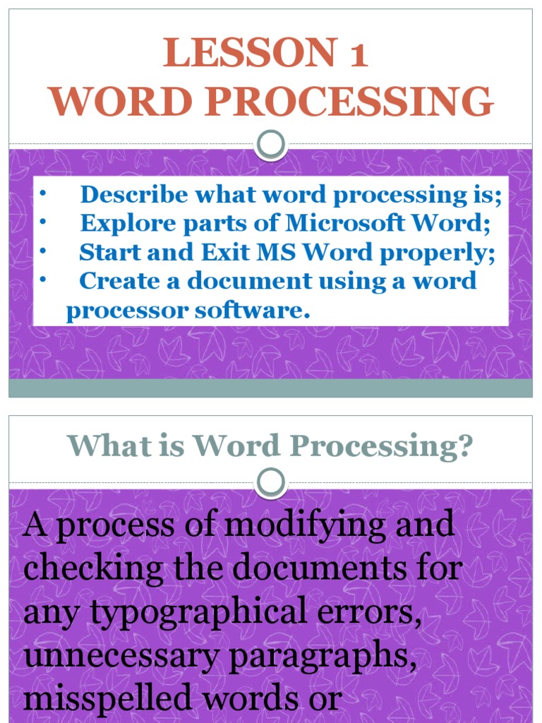 LESSON 1-Word Processing | PDF | Career & Growth | Business
