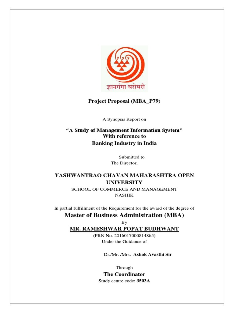 Project Proposal (MBA - P79) : Master of Business Administration (MBA ...