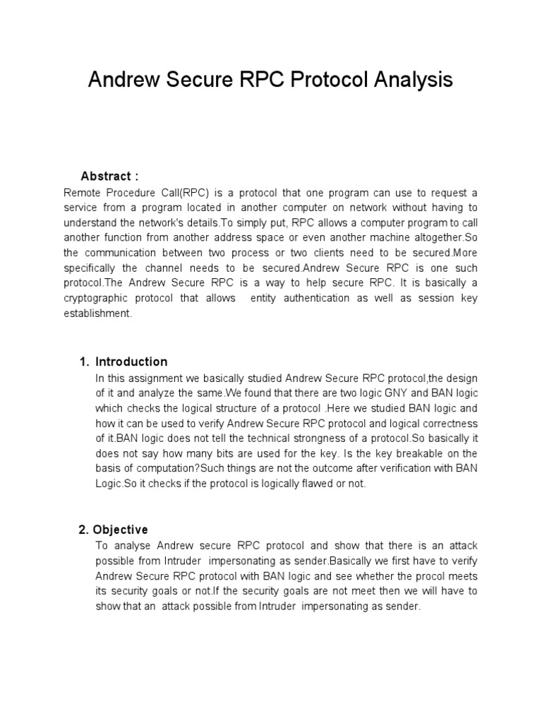 Andrew Secure RPC Protocol | PDF | Information Governance | Information Age