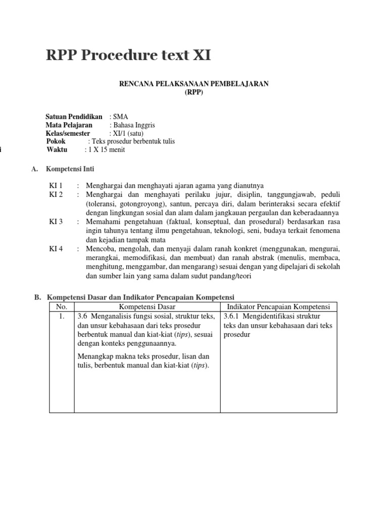 RPP PROCEDURE TEXT | PDF