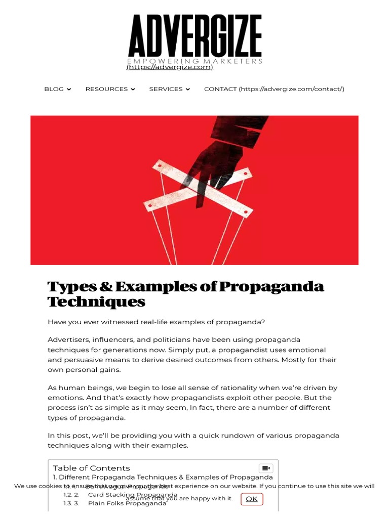 Propaganda Techniques & Examples | PDF | Propaganda | Advertising