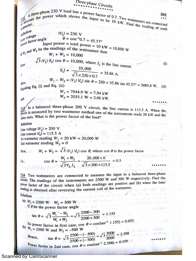 3 Phase Numericals | PDF