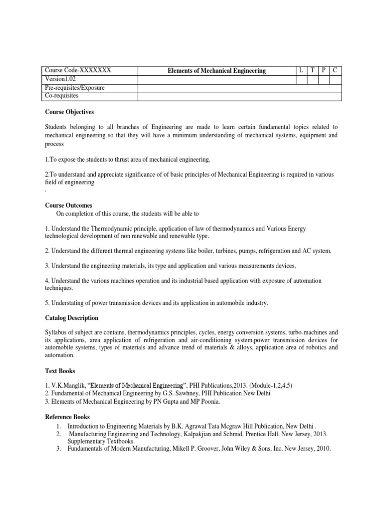 Elements of Mech Engg-Final | PDF | Machines | Mechanical Engineering