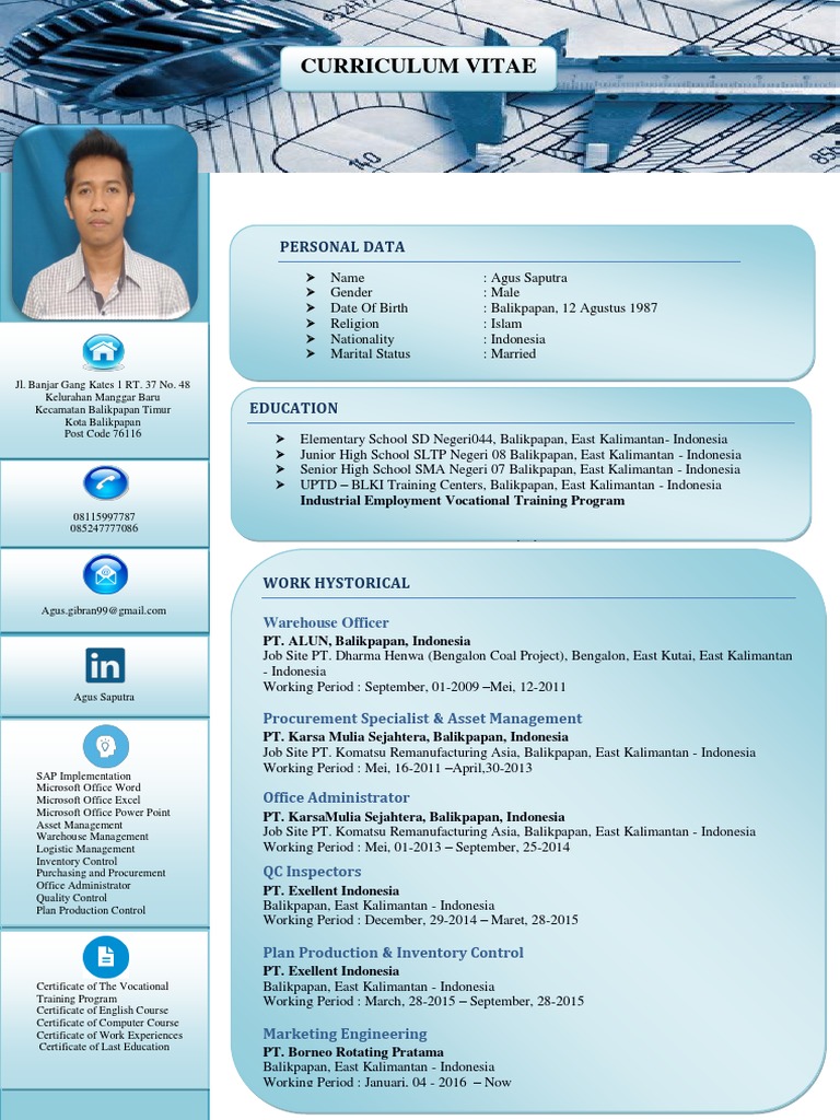 CV Agus Saputra | PDF | Business
