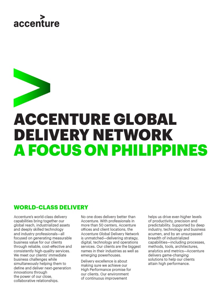 Accenture GDN Philippines Fact Sheet v1 PDF | PDF | Business Process ...