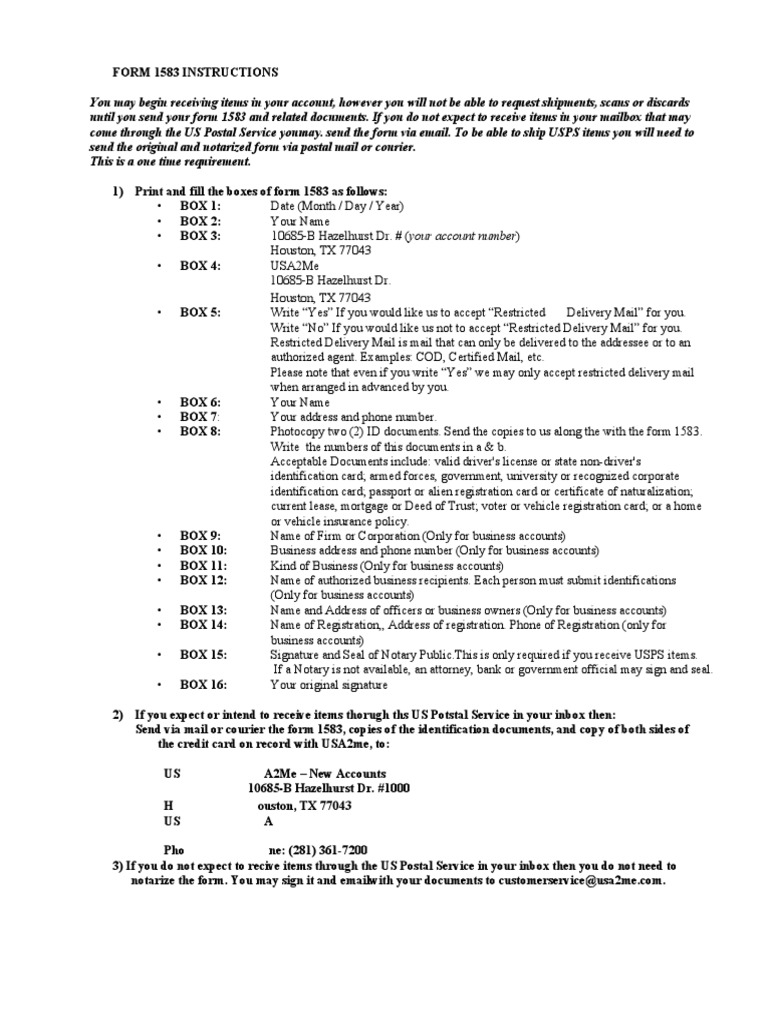 ps1583 PDF | Download Free PDF | United States Postal Service ...