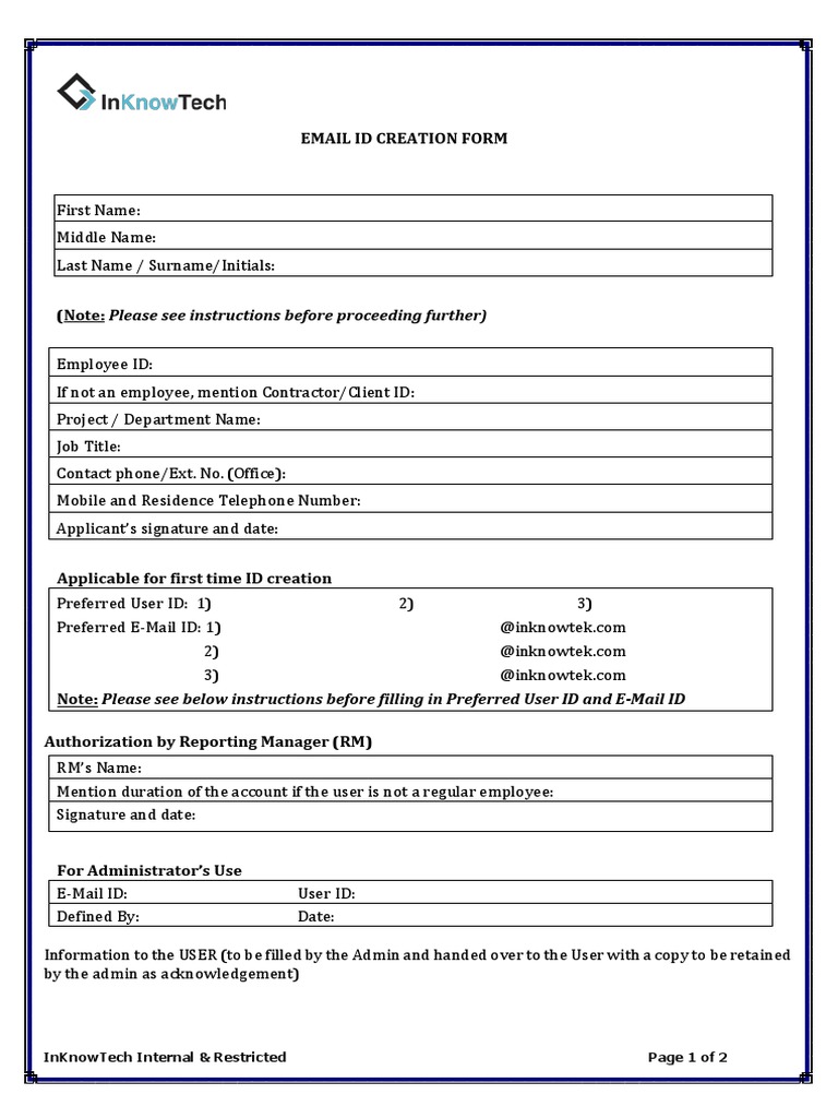 Email ID Creation for Finance Users | PDF | Finance & Money Management