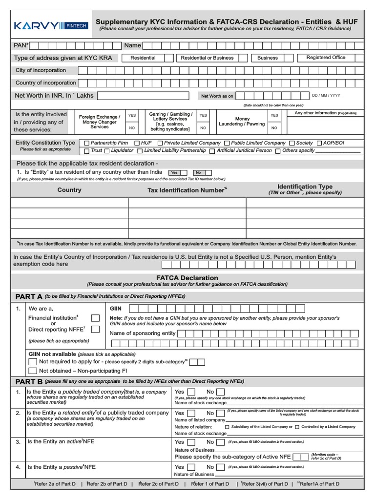 FATCA CRS Declaration Form Entities PDF | PDF | Securities (Finance) | Public Company