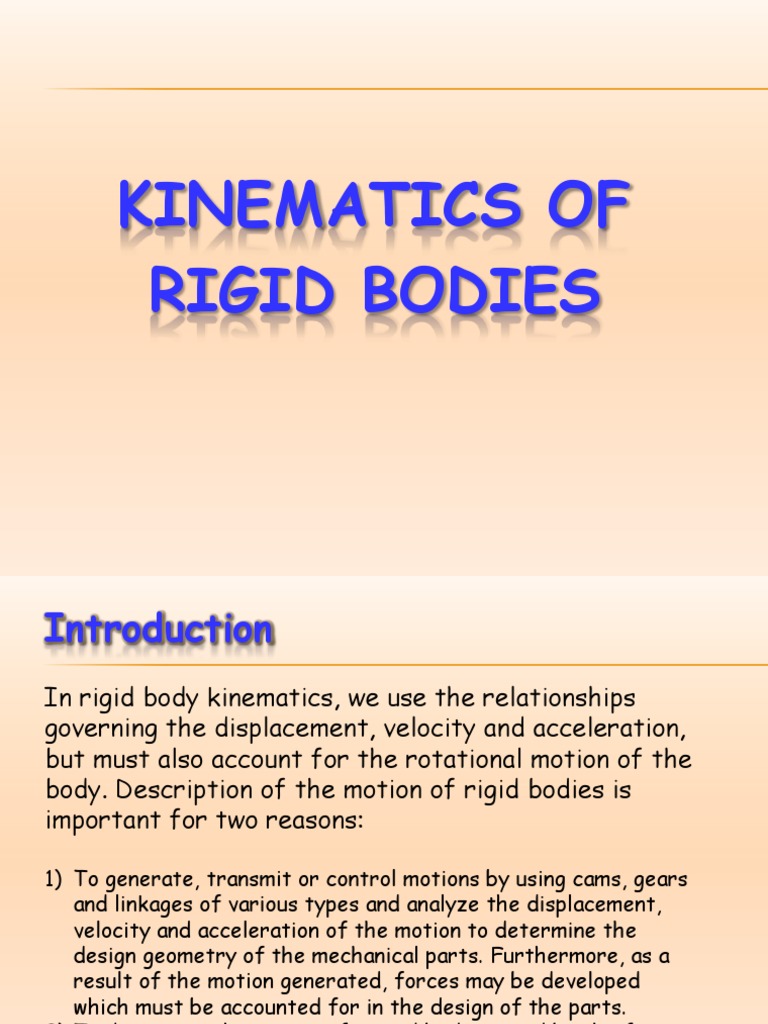 Kinematics of Rigid Bodies | Download Free PDF | Rotation Around A Fixed Axis | Acceleration
