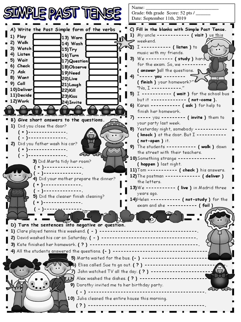 A) Write The Past Simple Form of The Verbs | PDF | Syntax | Language Mechanics