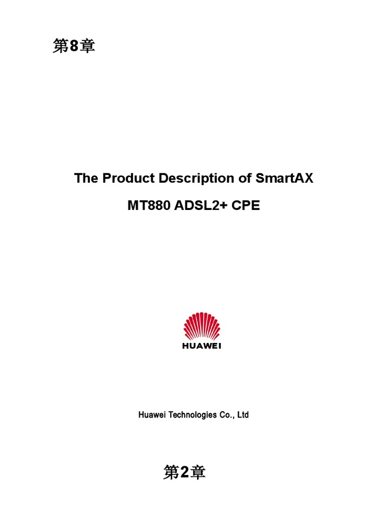 The Product Description of Smartax Mt880 Adsl2+ Cpe: Huawei ...