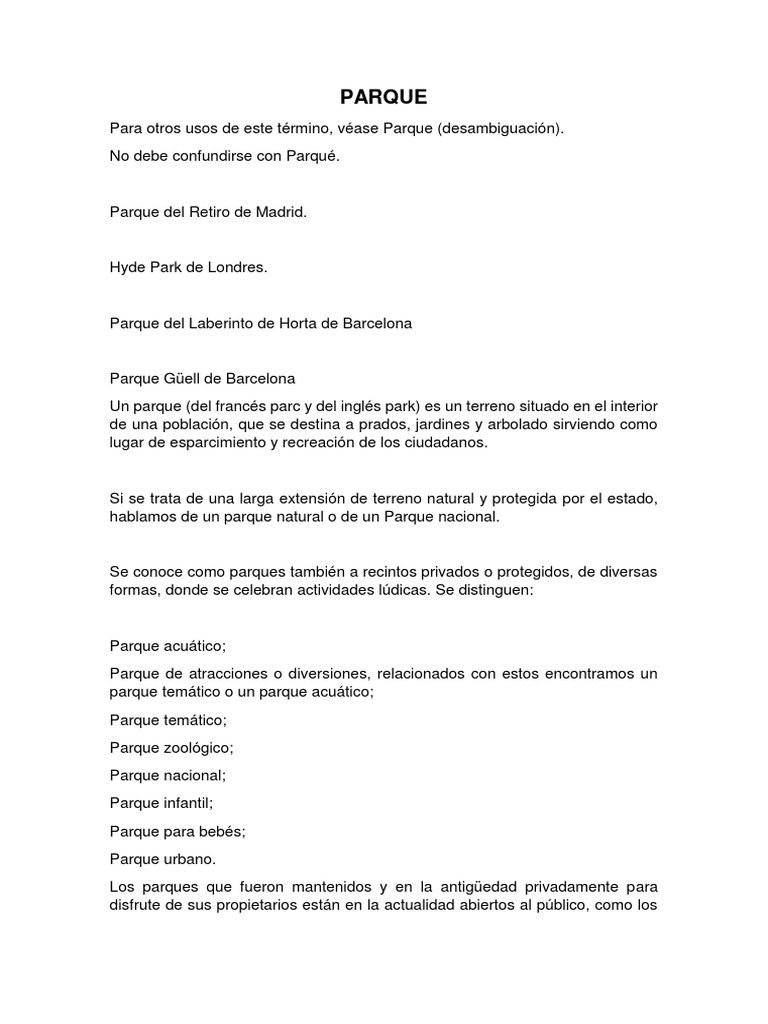PARQUE | PDF