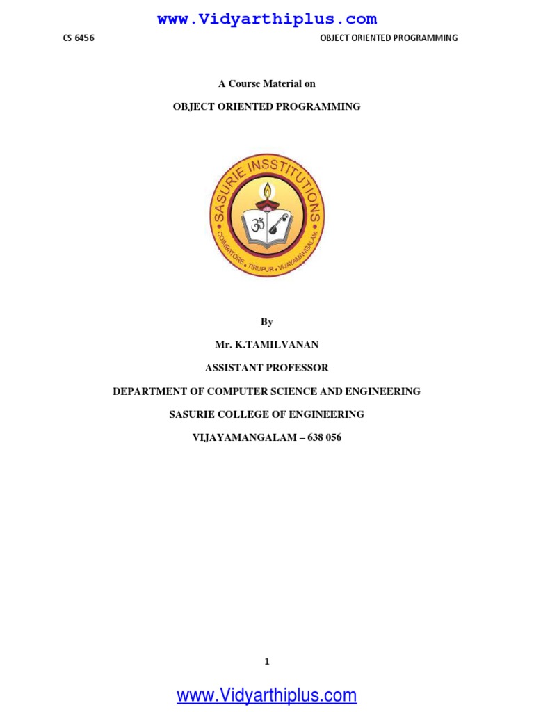 3.CS6456 Oops PDF | PDF | Parameter (Computer Programming) | C++