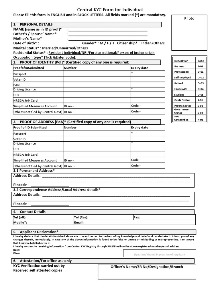 NESL KYC Form Individual | PDF | Identity Document | Government And Personhood