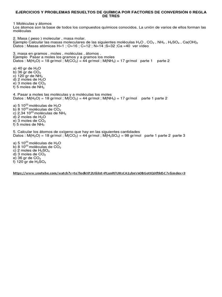 Ejercicios y Problemas Resueltos de Quc3admica Por Factores de ...
