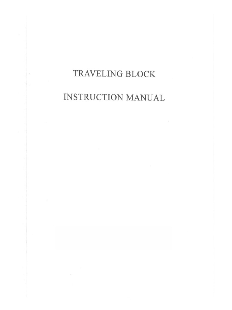 YG Traveling Block Parts | PDF