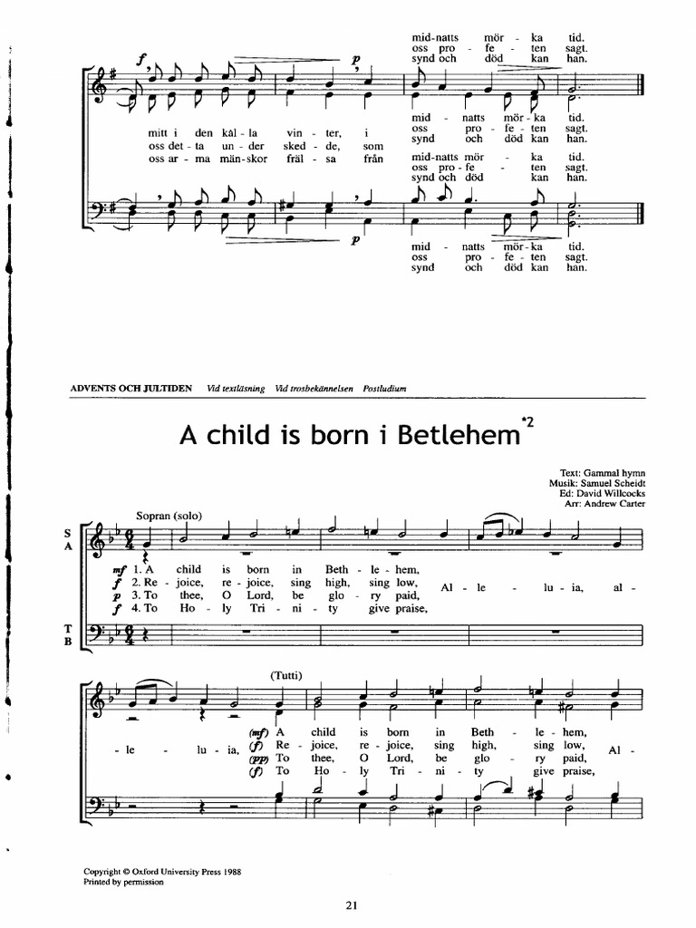 A Child Is Born in Bethlehem, Arr - Carter | PDF