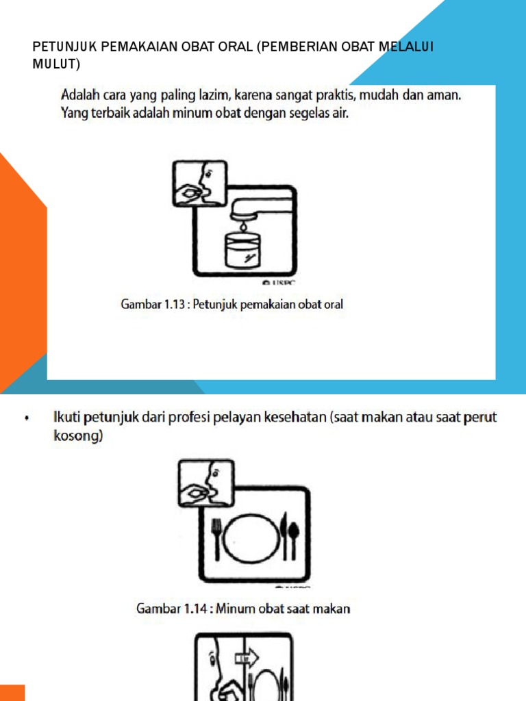 Petunjuk Pemakaian Obat Oral (Pemberian Obat Melalui | PDF