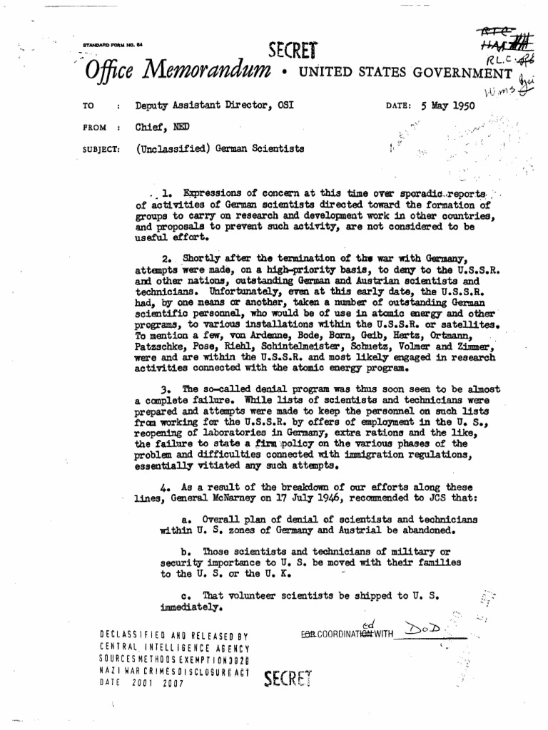 Project Paperclip 0004 | PDF | International Relations