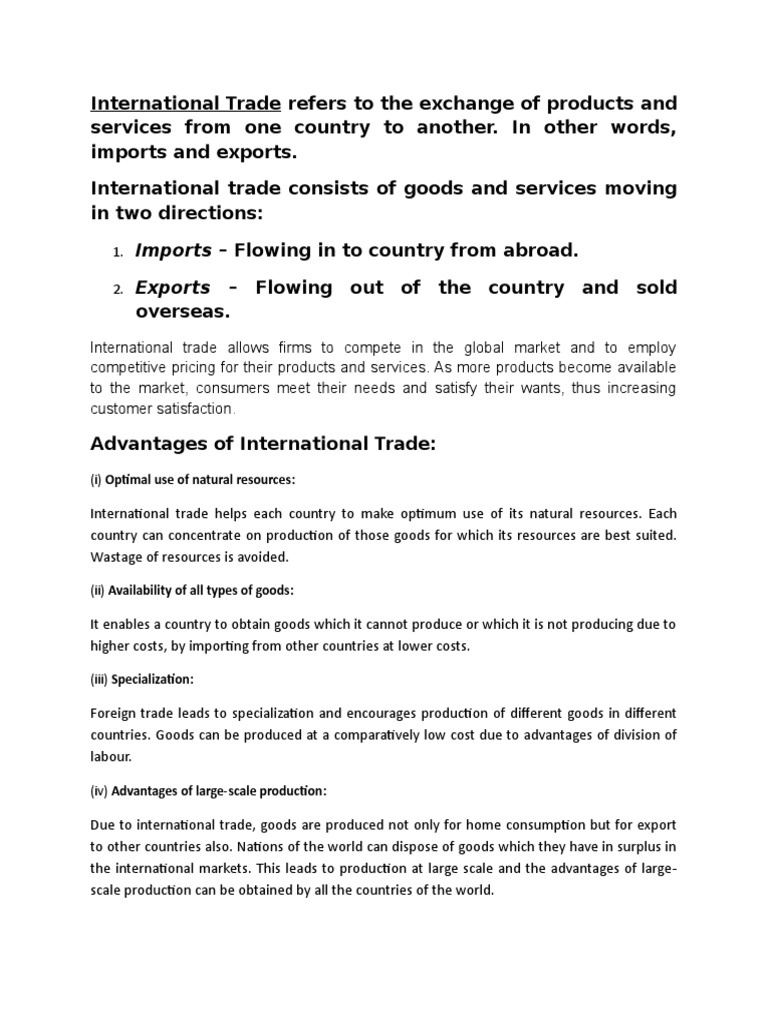International Business | PDF | Trade | Exports