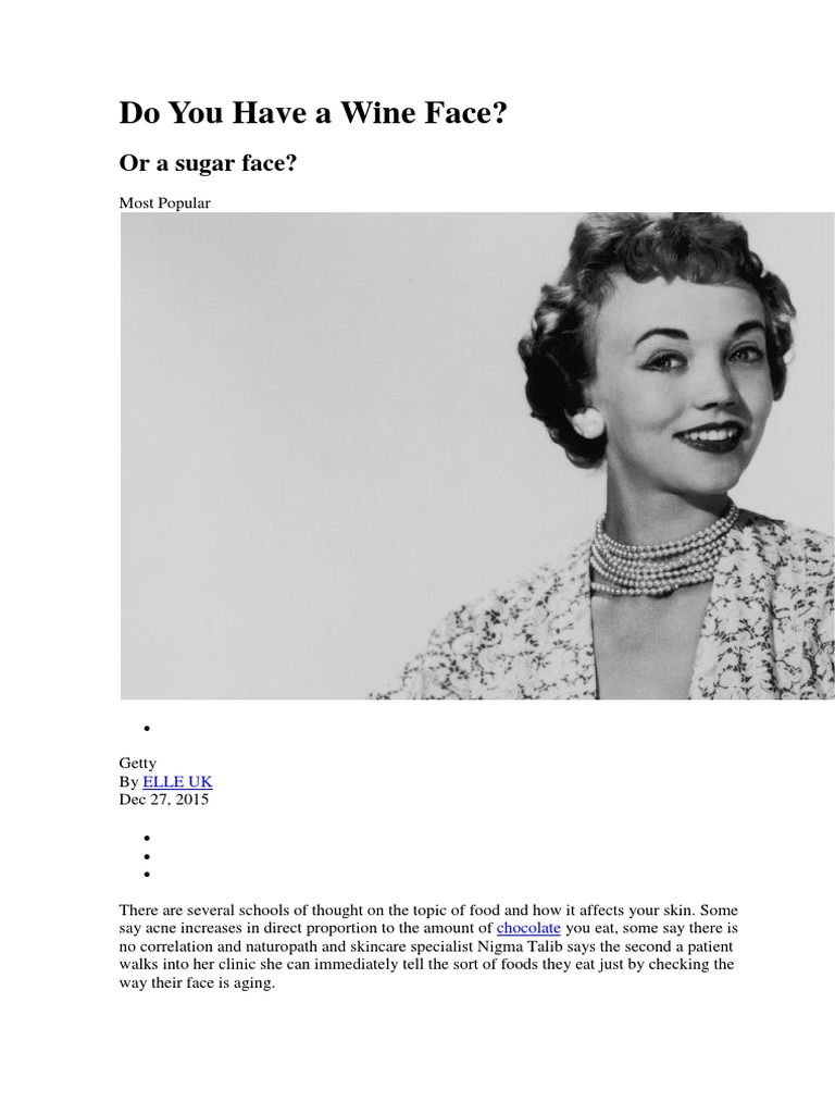Do You Have A Wine Face | PDF | Skin | Human Anatomy