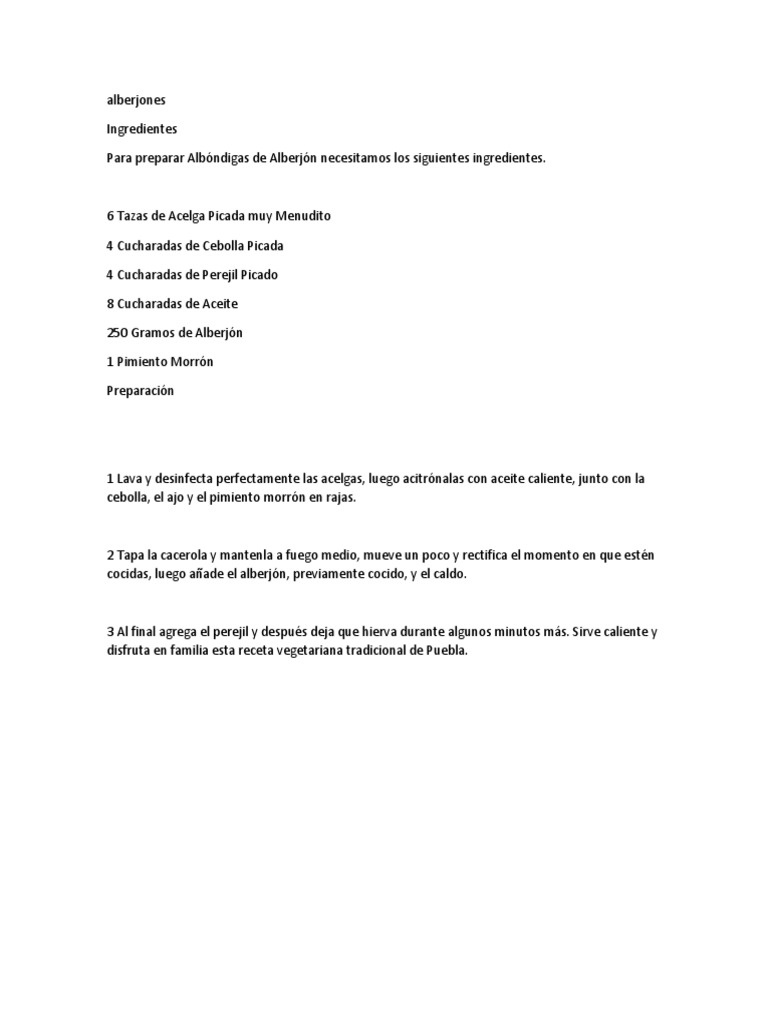 Albóndigas de Alberjón Vegetarianas | PDF