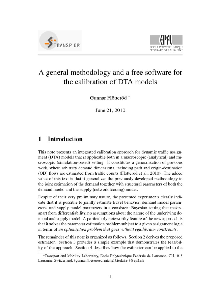 A General Methodology and A Free Software For The Calibration of DTA Models | PDF | Statistical ...