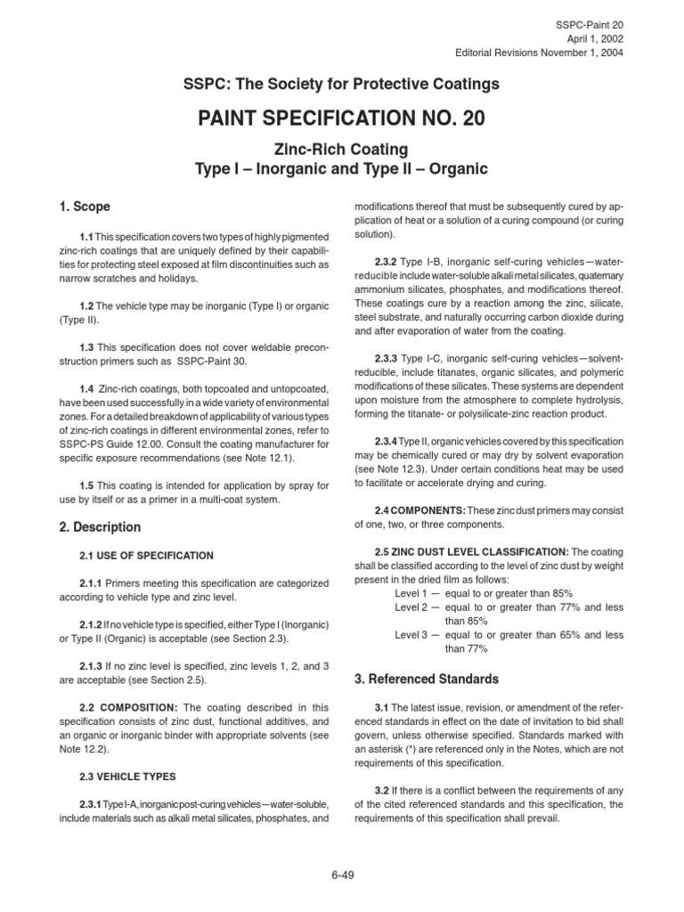 SSPC PAINT 20 | Paint | Volatile Organic Compound