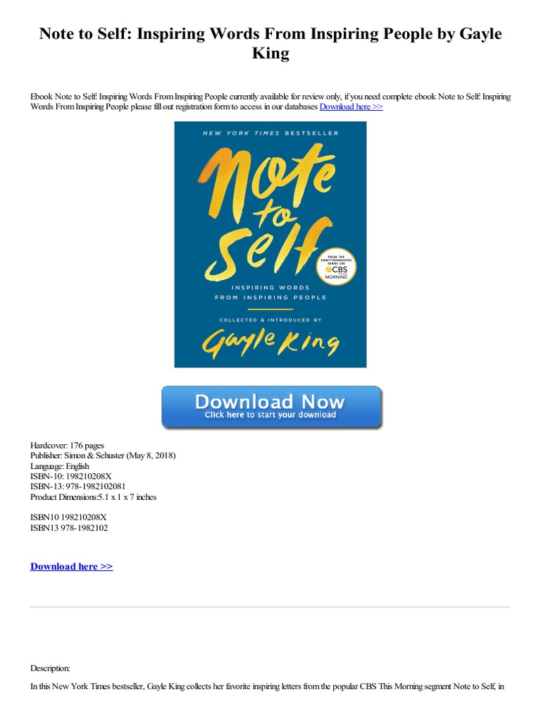 Note To Self | PDF | Books