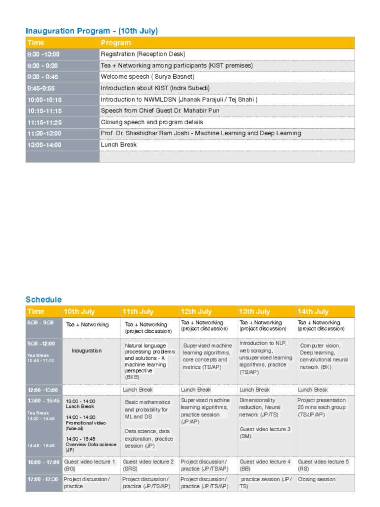Inauguration Program - (10th July) | Download Free PDF | Artificial ...