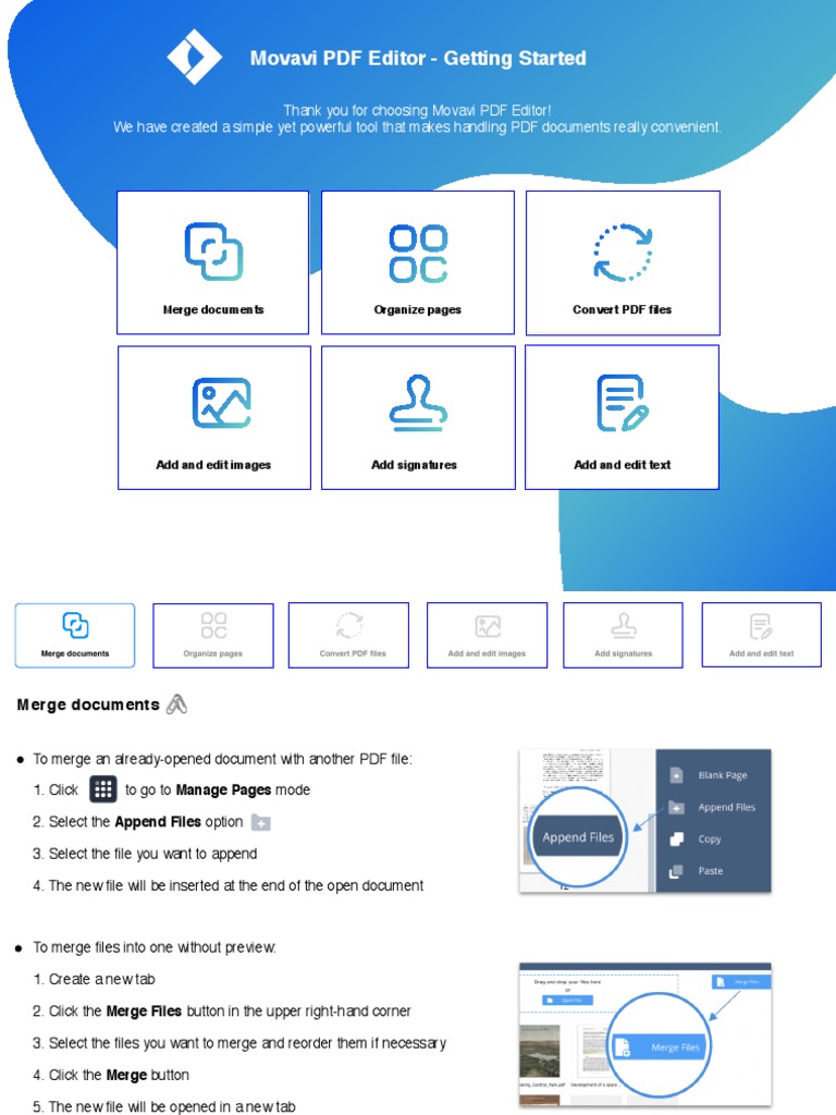 Movavi PDF Editor - Getting Started | PDF | Digital Technology | Computing