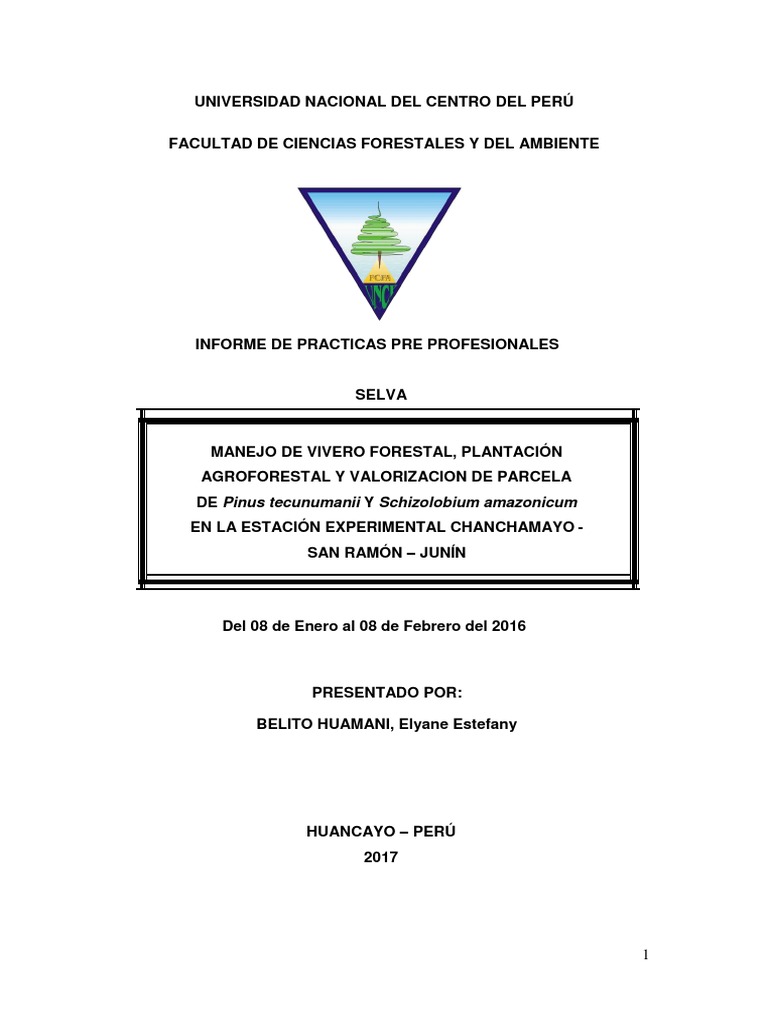 Infome de Practicas | PDF | Los bosques | Arboles Infome de Practicas | PDF | Los bosques | Arboles